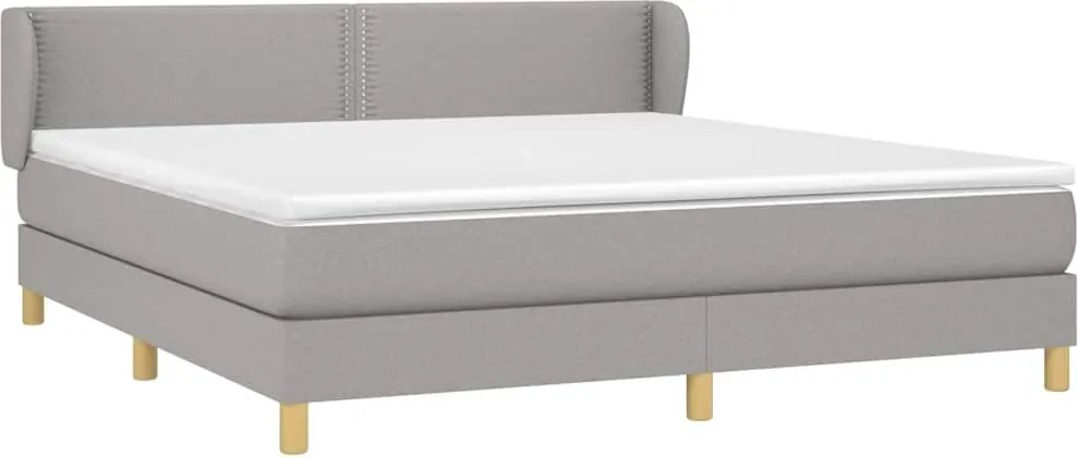 Box spring postel s matrací světle šedá 180 x 200 cm textil 3126741