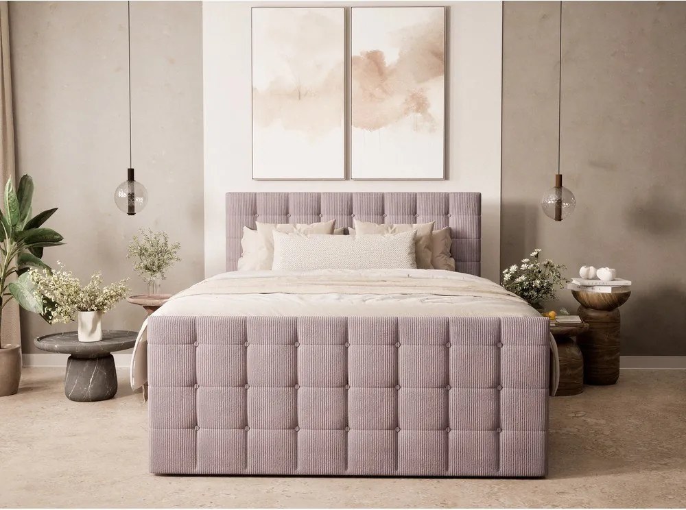 Fialová boxspring postel s úložným prostorem 180x200 cm Tasca – Maison de Rêve