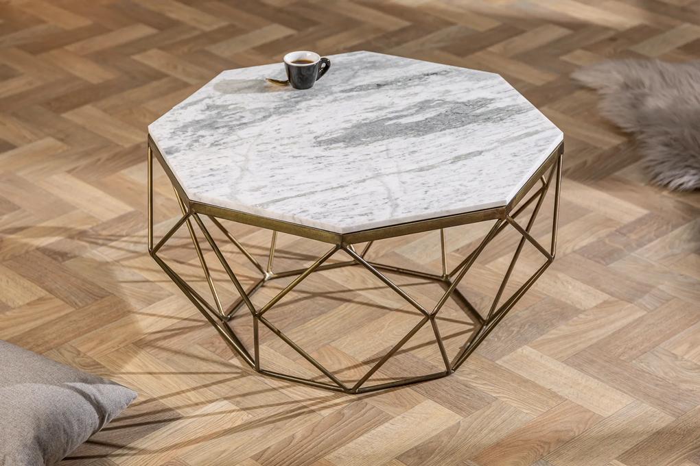 Designový konferenční stolek Acantha 70 cm mramor bílý - Skladem (RP)