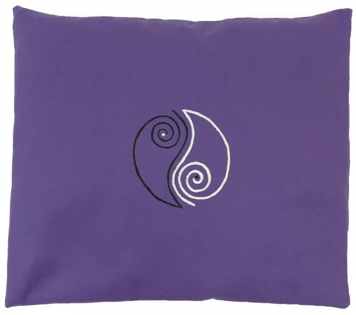 S radostí - vlastní výroba Pohankový polštář Jin Jang - fialový Velikost: 60 x 80 cm