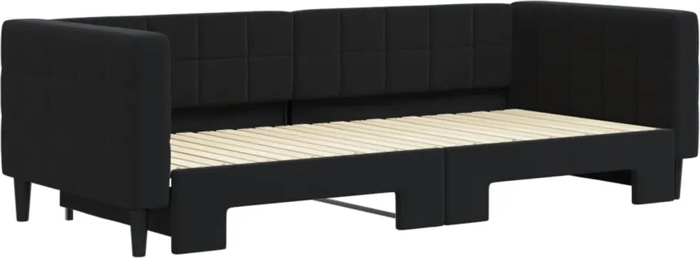 Válenda s přistýlkou černá 90 x 200 cm samet 3196695