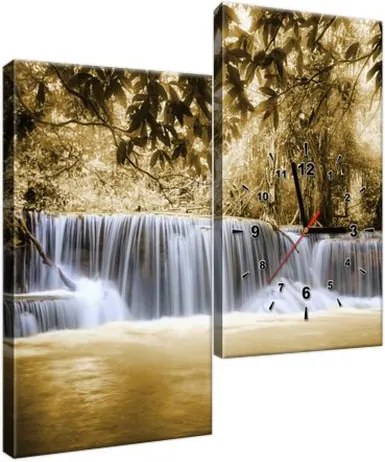 Tištěný obraz s hodinami Krásný vodopád v Thajsku 60x60cm ZP1311A_2J