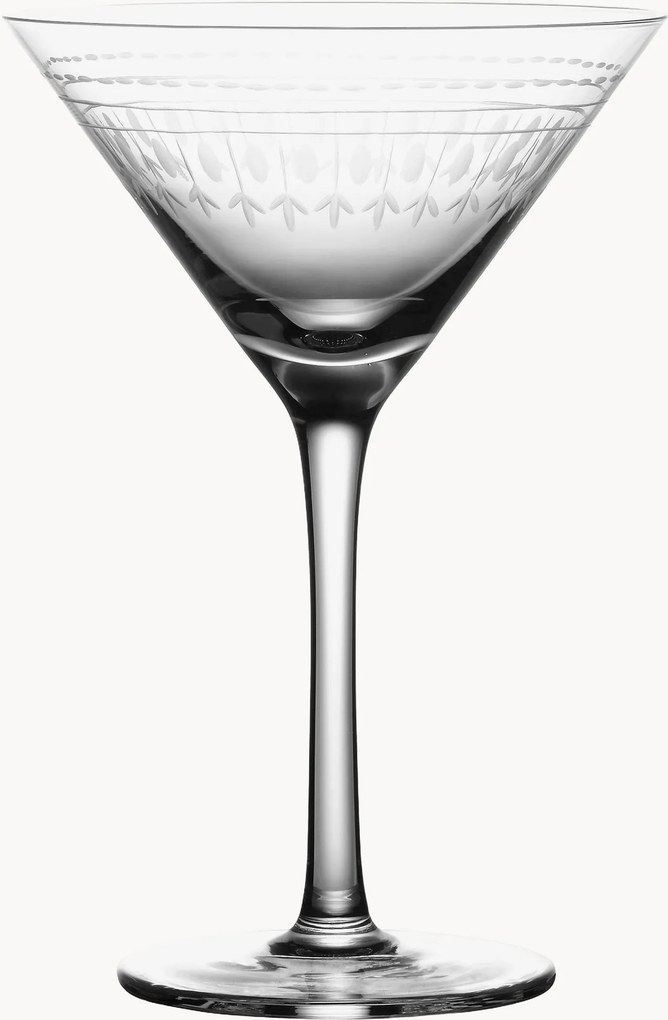 Sada ručně foukaných křišťálových sklenic na martini Ovals, 2 díly