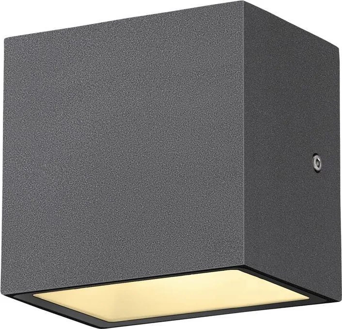 LA 1002032 SITRA CUBE WL LED venkovní nástěnné a stropní nástavbové svítidlo, antracit, IP44, 3000K, 10W - BIG WHITE (SLV)