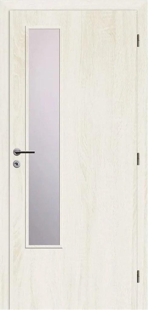 Solodoor Interiérové dveře L2 sklo, 70 P, 70 × 197 cm, fólie, pravé, Andorra white, prosklené