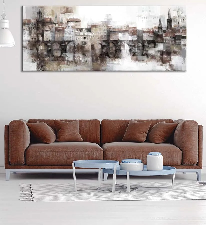 Obraz Staré Město pražské Brown Velikost (šířka x výška): 150x60 cm