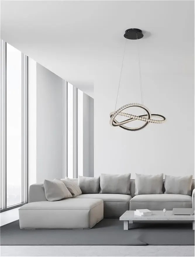 LED lustr Ginevra 57 černé