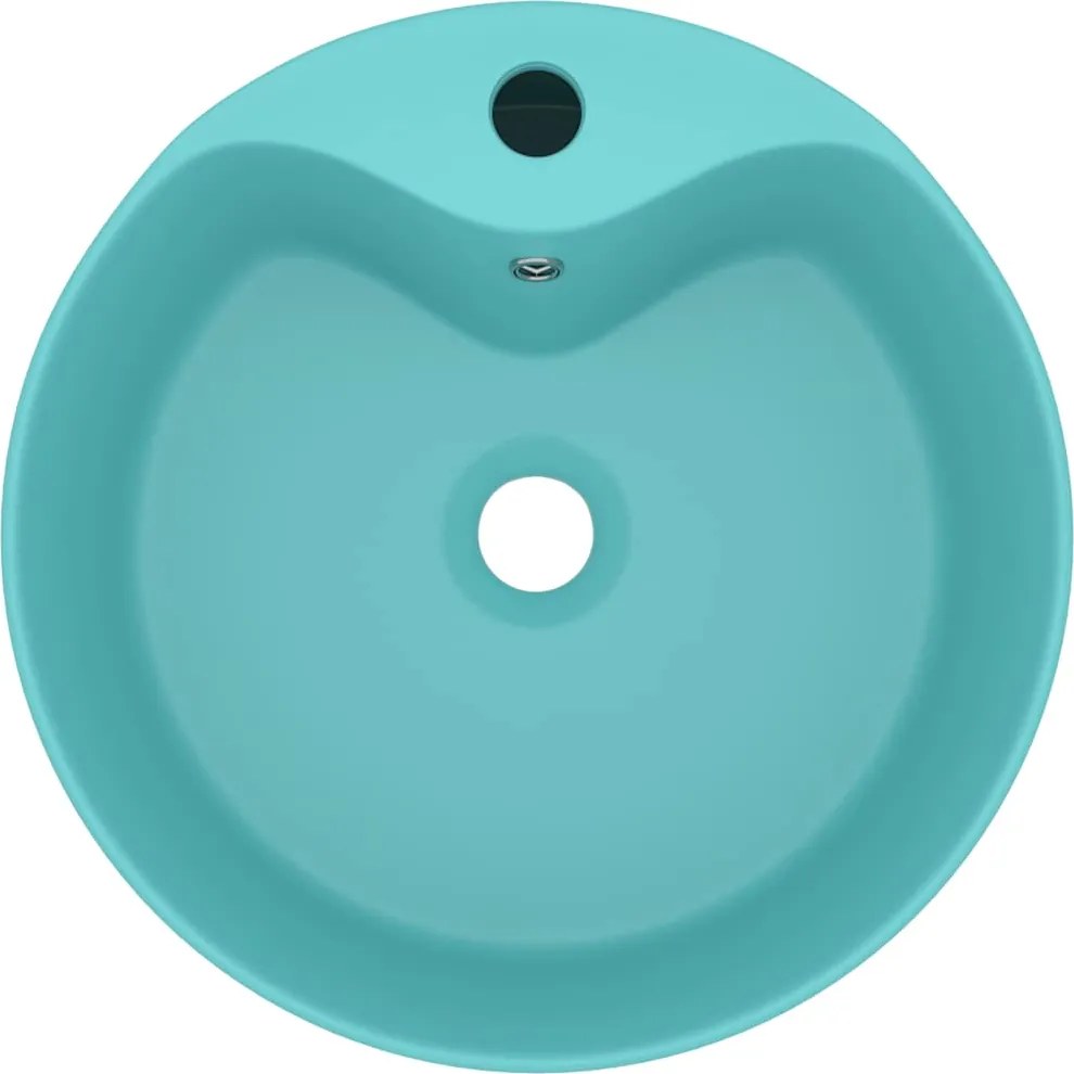 Luxusní umyvadlo přepad matné světle zelené 36x13 cm keramické 147035