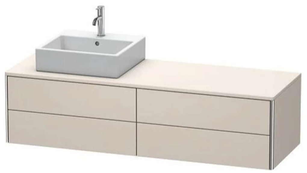 Duravit XSquare - Umyvadlová skříňka 160x55x40 cm, 4 zásuvky, Taupe Matt XS4914L8383