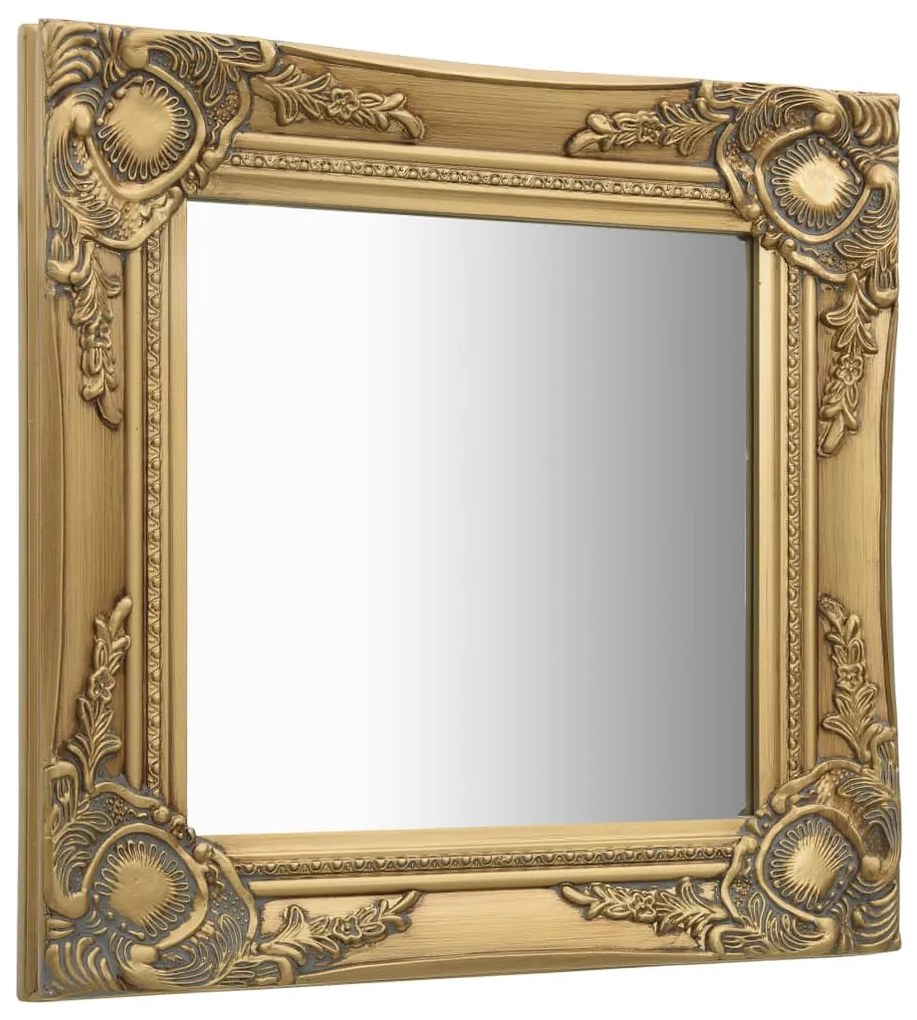 Nástěnné zrcadlo barokní styl 40 x 40 cm zlaté - Default Title