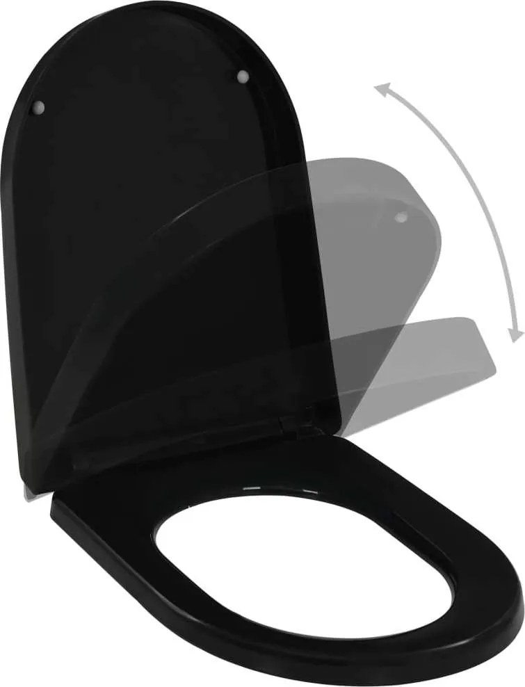 vidaXL Toaletní sedátko pomalé sklápění rychloupínací [145023] Barva: Černá