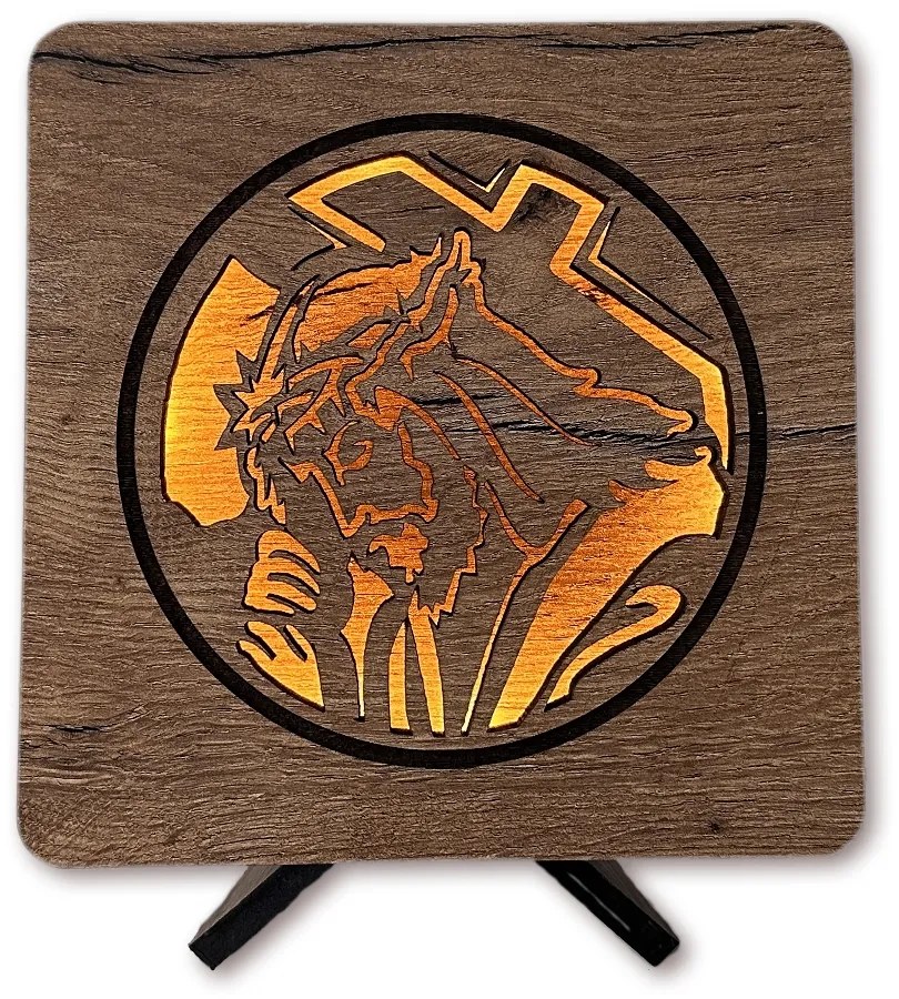 Li-Go "Ježíš a kříž" lampa 19x19cm provedení povrchu: dub světlý