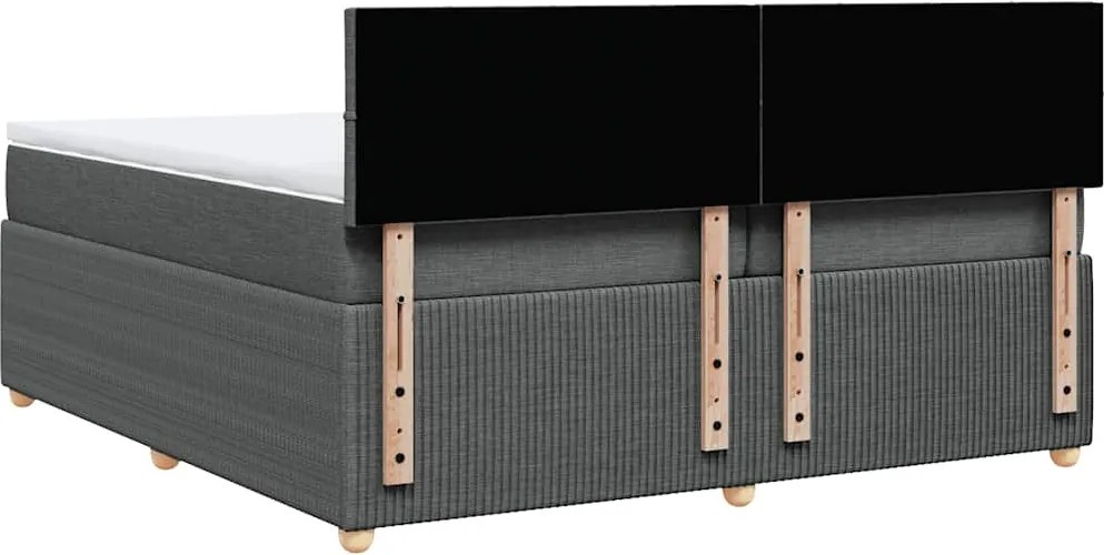 Box spring postel s matrací tmavě šedá 200x200 cm textil 3287564