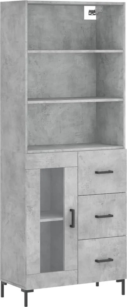 Skříň highboard betonově šedá 69,5x34x180 cm kompozitní dřevo 3189513