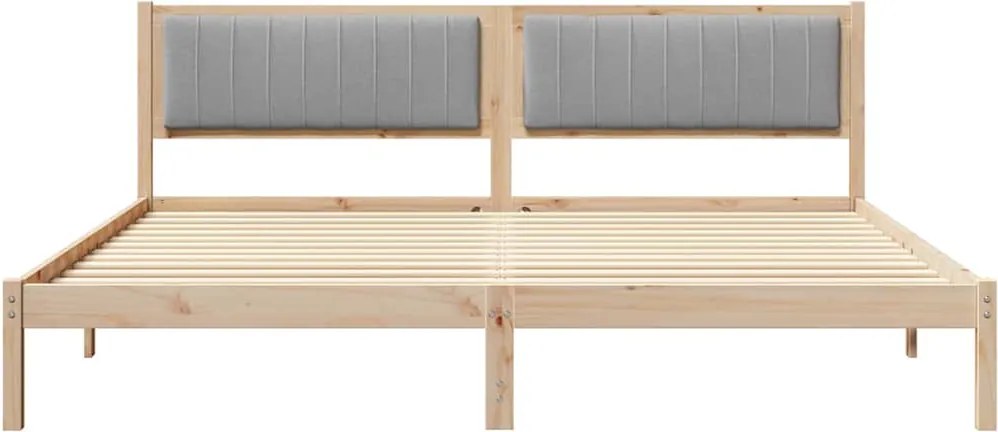 Rám postele Světle šedá 200 x 200 cm Masivní borové dřevo 3394238