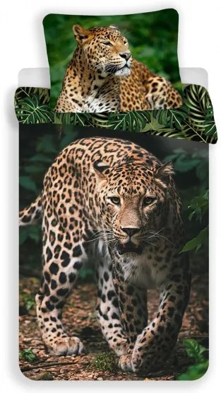 Jerry Fabrics Povlečení fototisk Leopard green 140x200, 70x90 cm