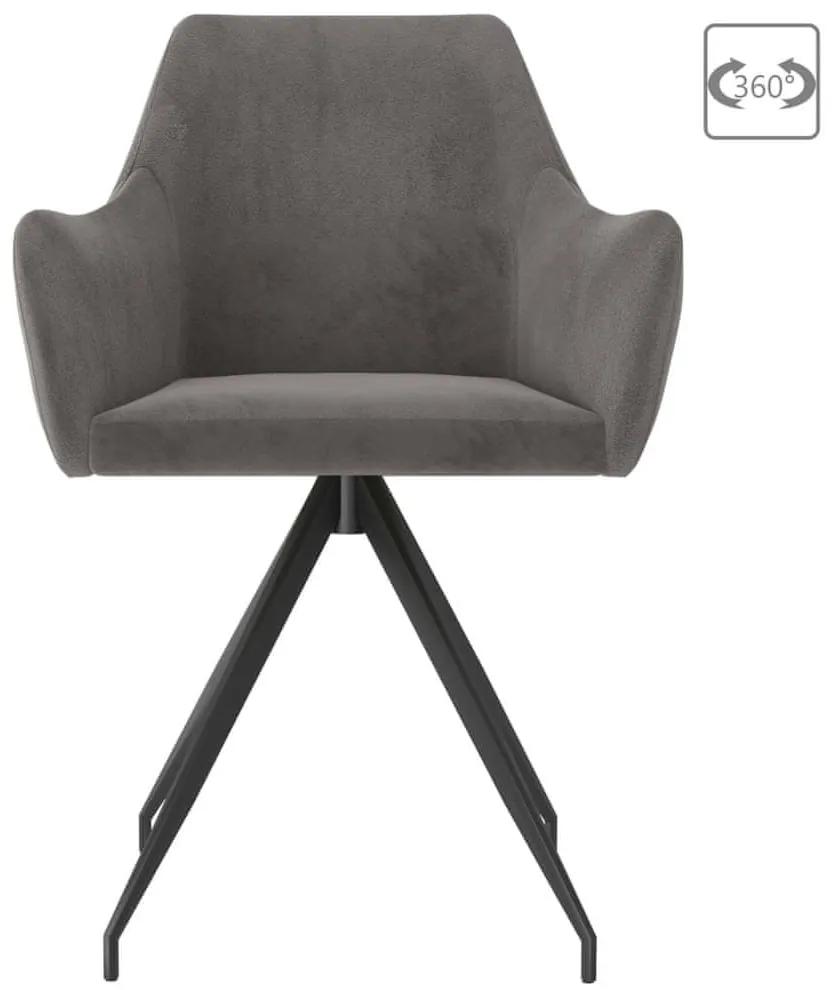 Petromila Jídelní židle 4 ks tmavě šedé samet