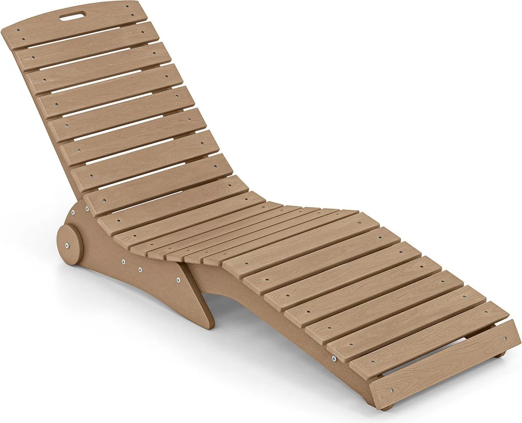 Costway Lehátko z HDPE Ergonomické zahradní lehátko ve tvaru