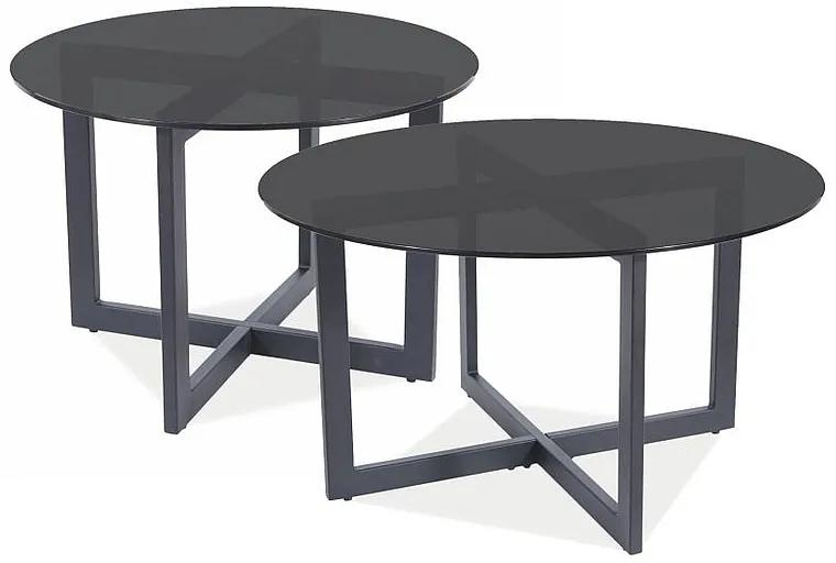Konferenční stolek BEKY B kouřové sklo/černá