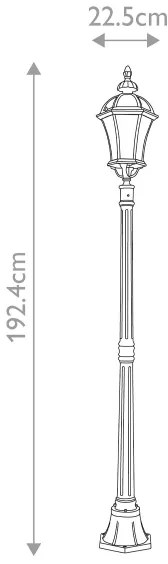 Garden Zone GZH-LB5 - Venkovní lampa LEDBURY 1xE27/100W/230V IP44 černá