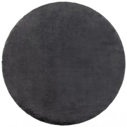 Kulatý koberec BUNNY antracit, imitace králíčí kožešiny velikost kruh 160 cm | krásné koberce cz