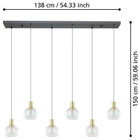 Eglo 390281 - LED Stmívatelný lustr na lanku TERQUE 6xLED/5,4W/230V 3000K