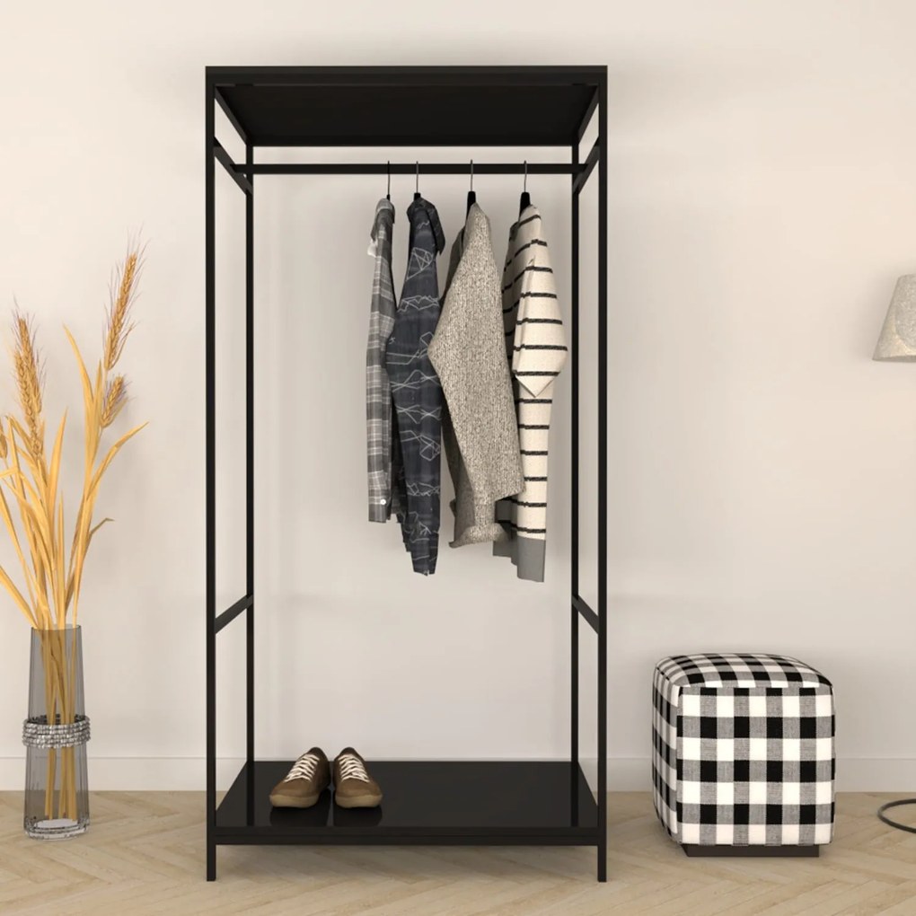 Kalune design Otevřená šatní skříň SAFRAN černá