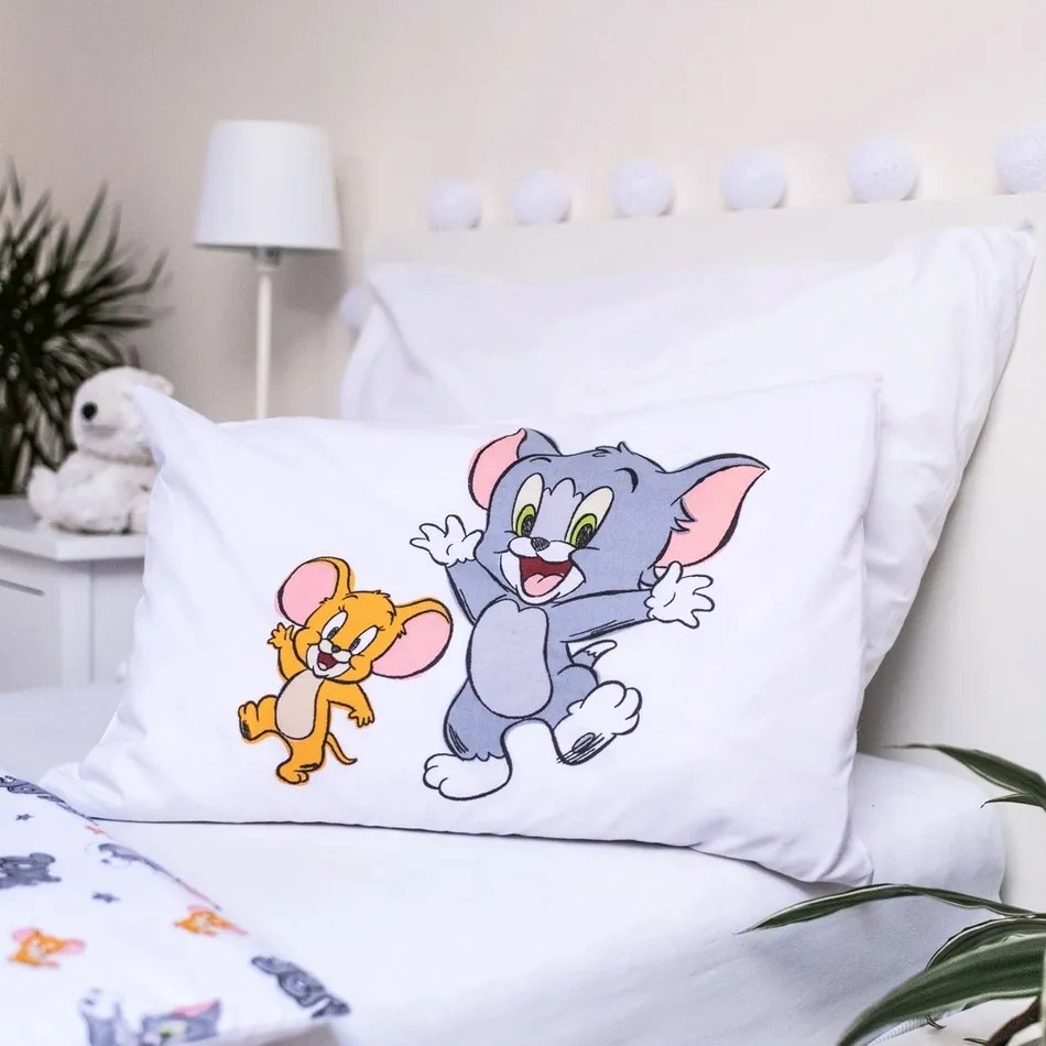 Jerry Fabrics Dětské bavlněné povlečení do postýlky Tom & Jerry TJ050, 100 x 135 cm, 40 x 60 cm