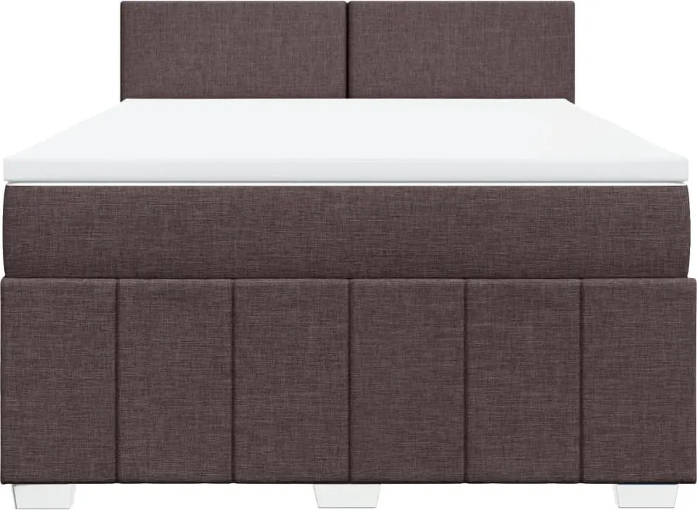 Box spring postel s matrací tmavě hnědá 140x200 cm textil 3289387