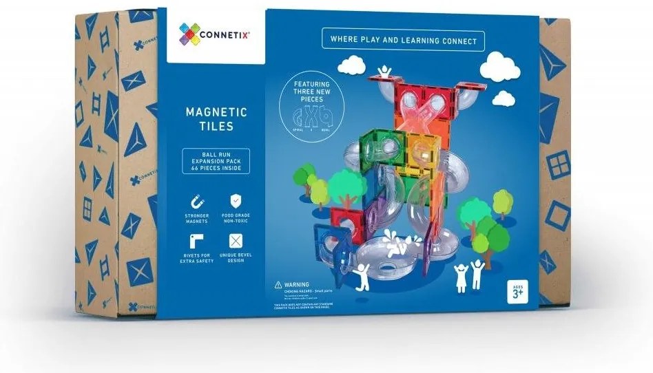 Stavebnice connetix tiles kuličkodráha, rozšíření 66 ks