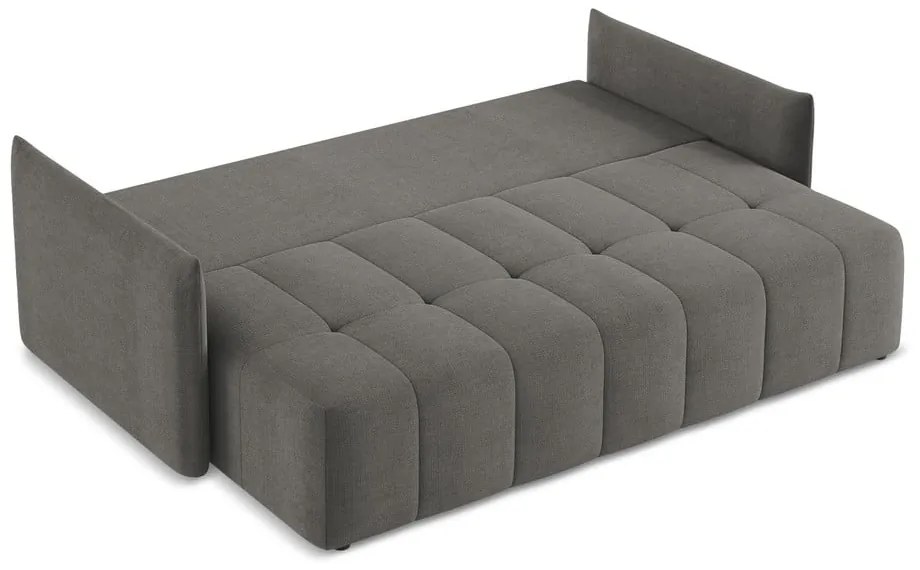 Tmavě šedá rozkládací/s úložným prostorem pohovka 225 cm Moku – Makamii