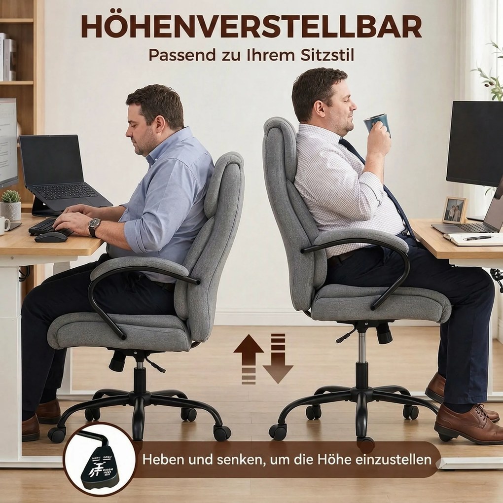 Kancelářská židle Vinsetto Kancelářská židle Herní židle Otočná židle Houpací funkce Silná čalouněná ergonomická židle Nosnost 220 kg