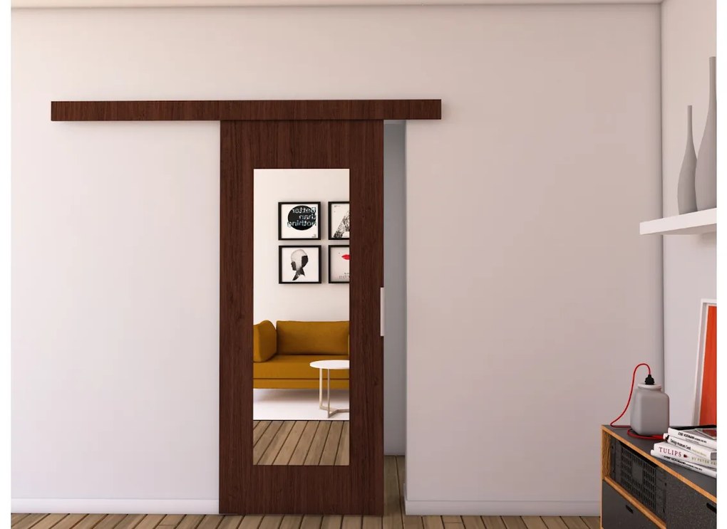 Expedo Posuvné dveře LIVELLO I se zrcadlem + tichý dojezd, 86x205, bílá
