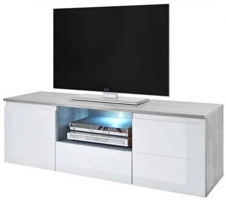 TV stolek RTV MEZO 160 cm - beton / bílá