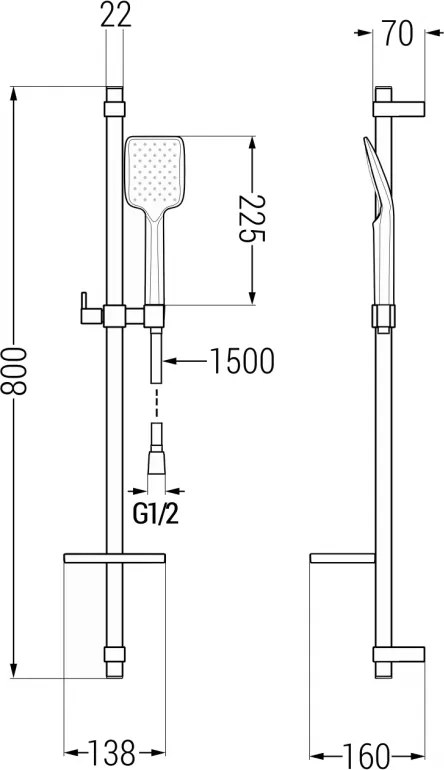 Mexen sprchový set DQ62, černý, 785624581-70
