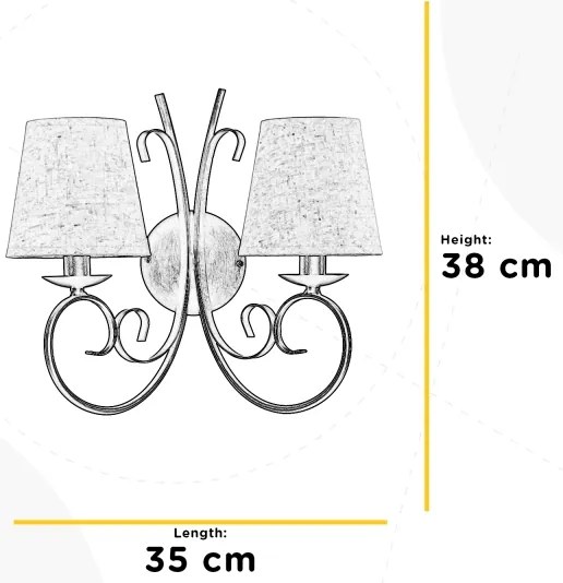 ONLI - Nástěnné svítidlo POMPEI 2xE14/6W/230V bronzová