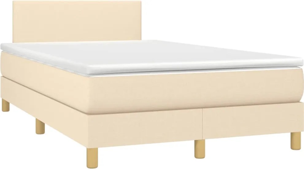 Box spring postel s matrací krémová 120x200 cm textil 3140446