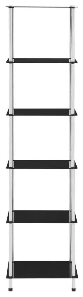 vidaXL 6patrová police černá 40 × 40 × 160 cm tvrzené sklo