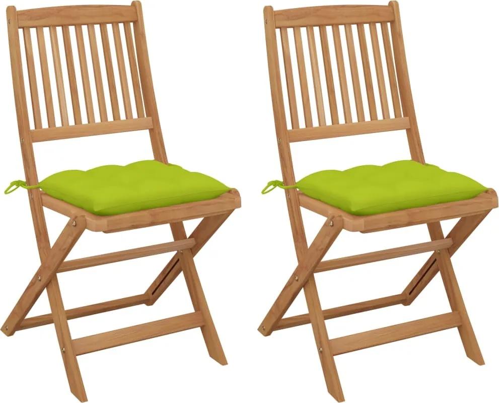 vidaXL Skládací zahradní židle s poduškami 2 ks masivní akáciové dřevo [3064660] Barva: antracitová