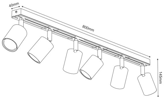 Bodové svítidlo TERRA 6xGU10/8W/230V černá/dub