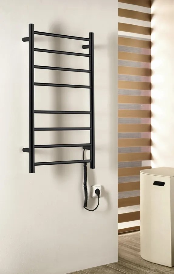 Sapho , REDONDO elektrický sušák ručníků, kulatý, 500x900 mm, 75 W, černý mat, ER220BV