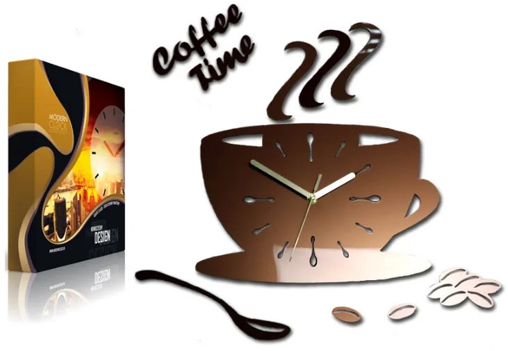 M.Clock Nástěnné akrylové 3D kuchyňské hodiny 64x43cm různé barvy Barva: zlaté