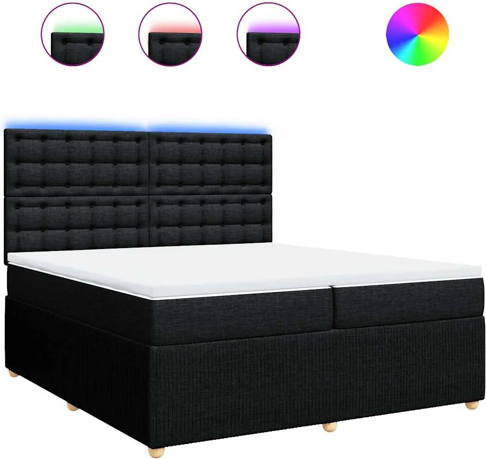 Box spring postel s matrací černá 200x200 cm textil 3294479