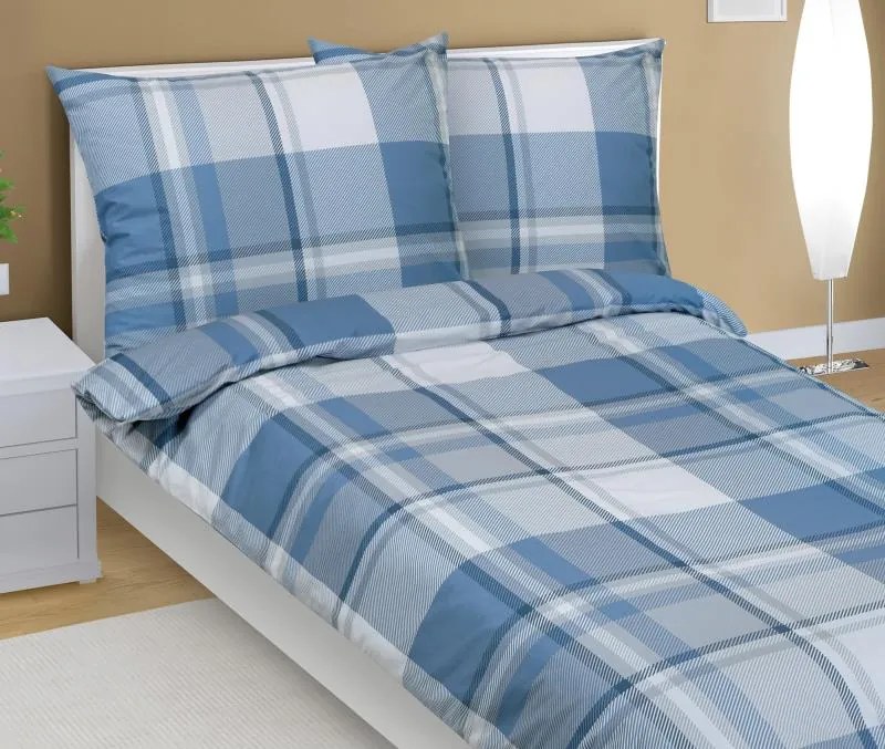Bellatex Bavlněné povlečení Modrá 140x220 cm, 70x90 cm