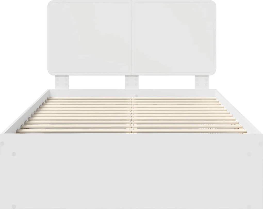 Rám postele s čelo Bílá 120 x 200 cm Masivní borové dřevo 3412506