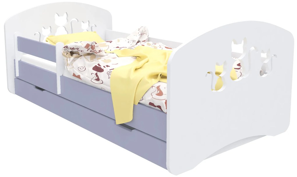 Dětská postel s úložným prostorem DESIGN 200 x 90 cm L10 KOČKY