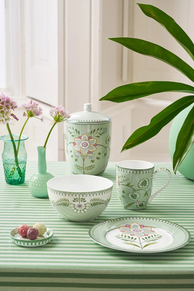 Pip Studio Lily &amp; Lotus snídaňová sada, zelená (Porcelánová snídaňová sada)