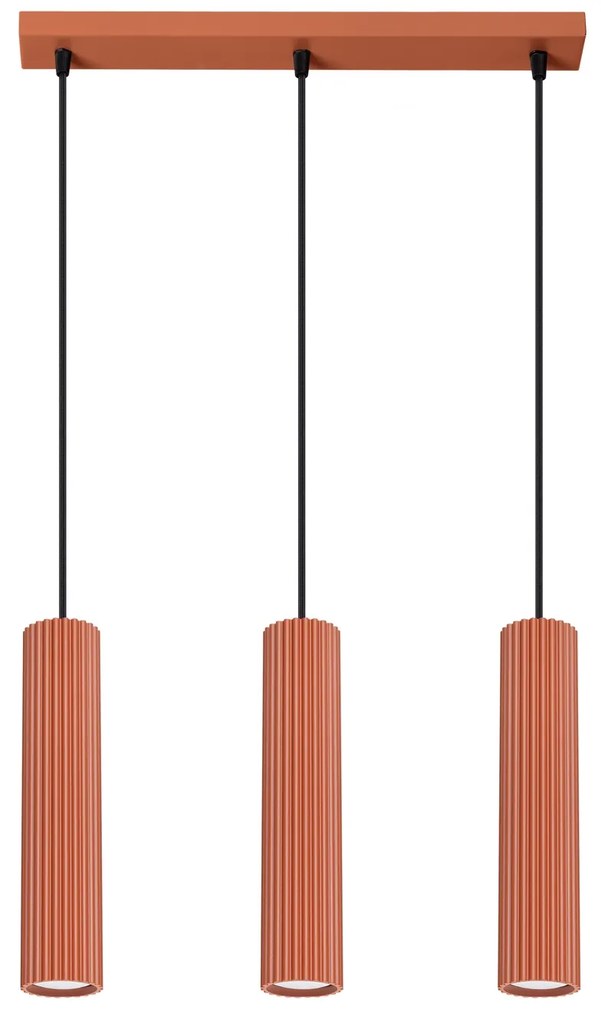 Sollux Lighting Závěsné svítidlo KARBON 3L červený okr
