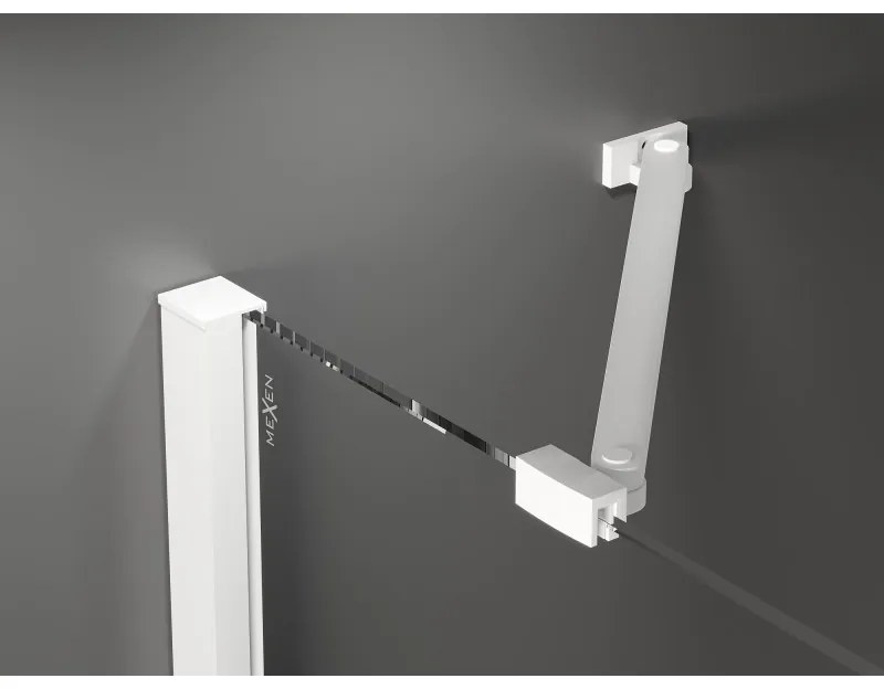 Mexen Velar Duo, sprchový kout s posuvnými dveřmi 100 x 90 cm, 8mm sklo námraza, bílá matná, 871-100-090-32-20