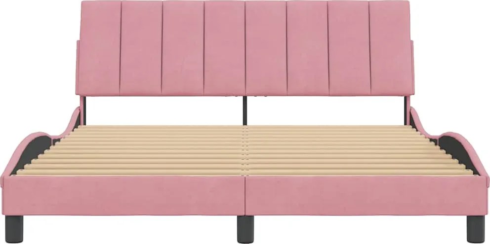 Rám postele bez matrace Hanko růžový 160x200 cm samet 3207860
